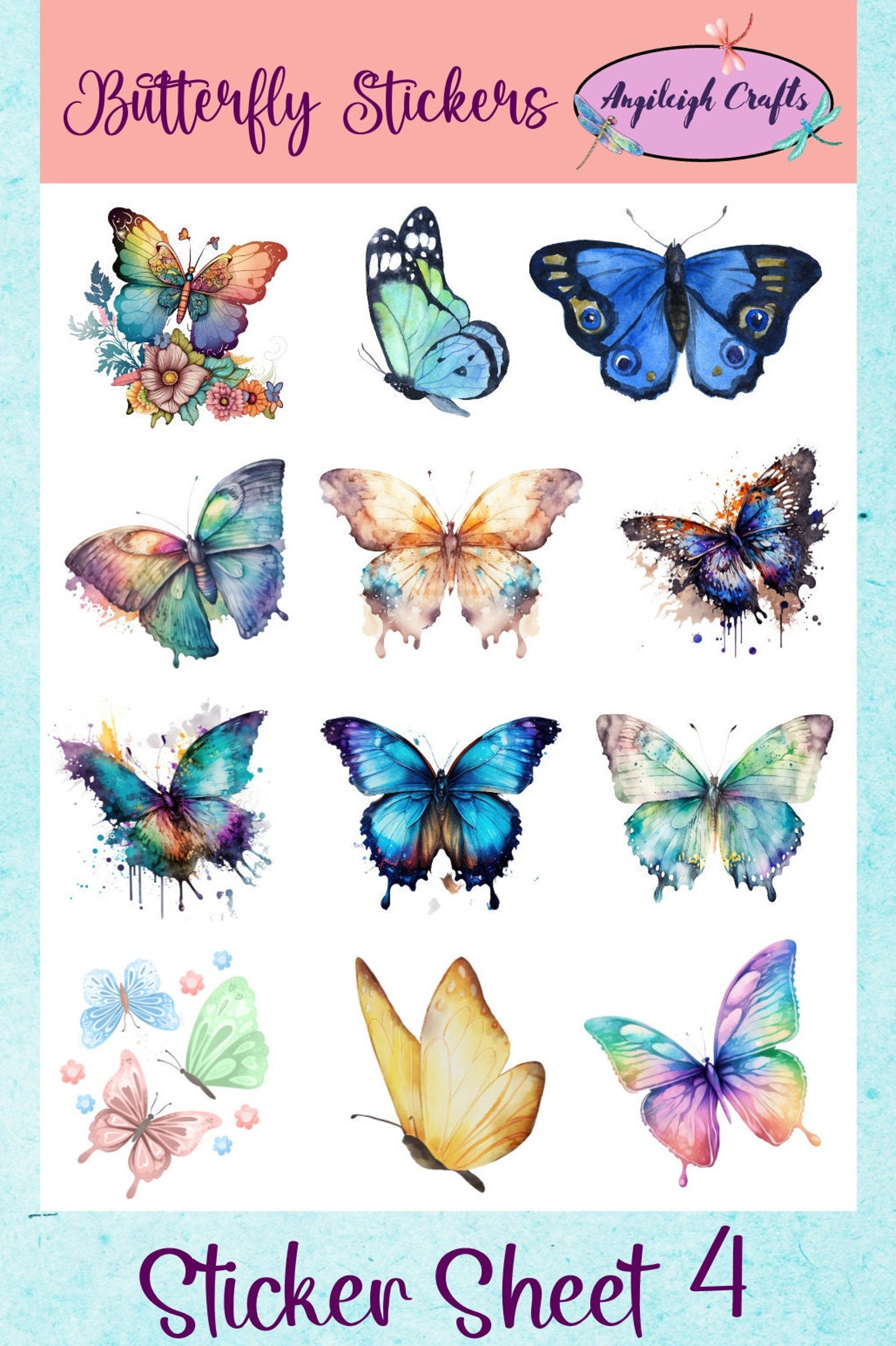 Beautiful Butterfly Stickers That Can Be Used for Scrapbooking ...