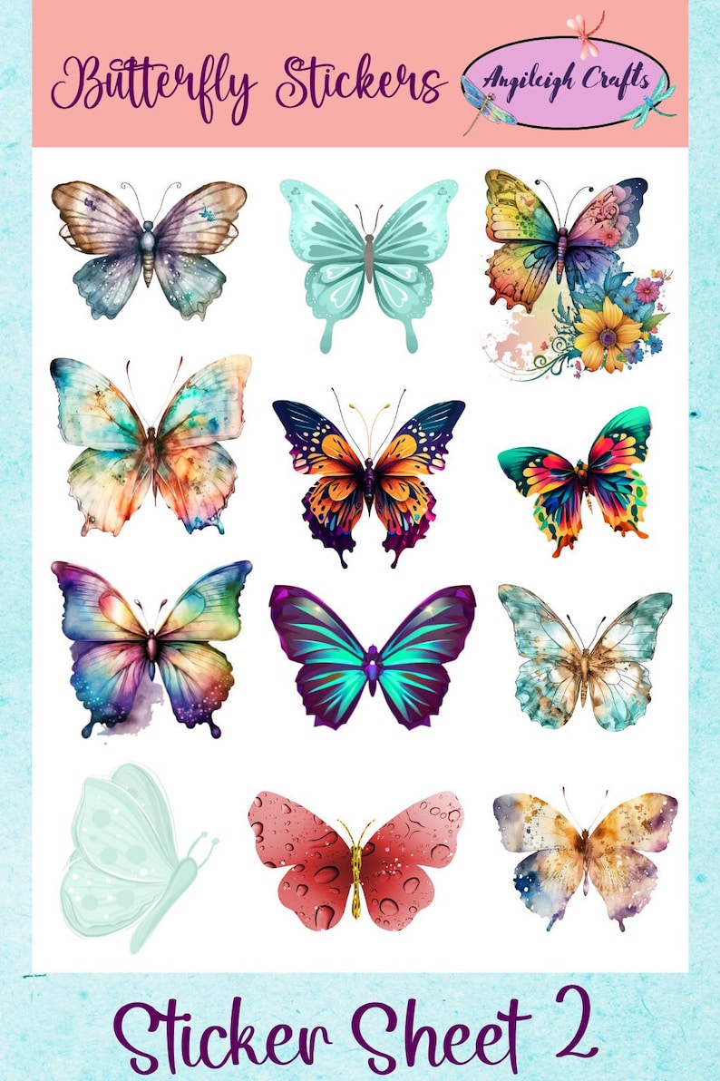 Beautiful Butterfly Stickers That Can Be Used for Scrapbooking ...
