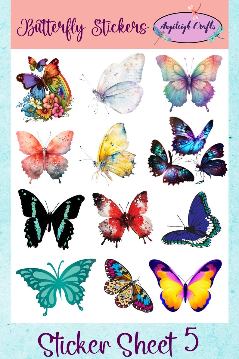 Beautiful Butterfly Stickers That Can Be Used for Scrapbooking ...
