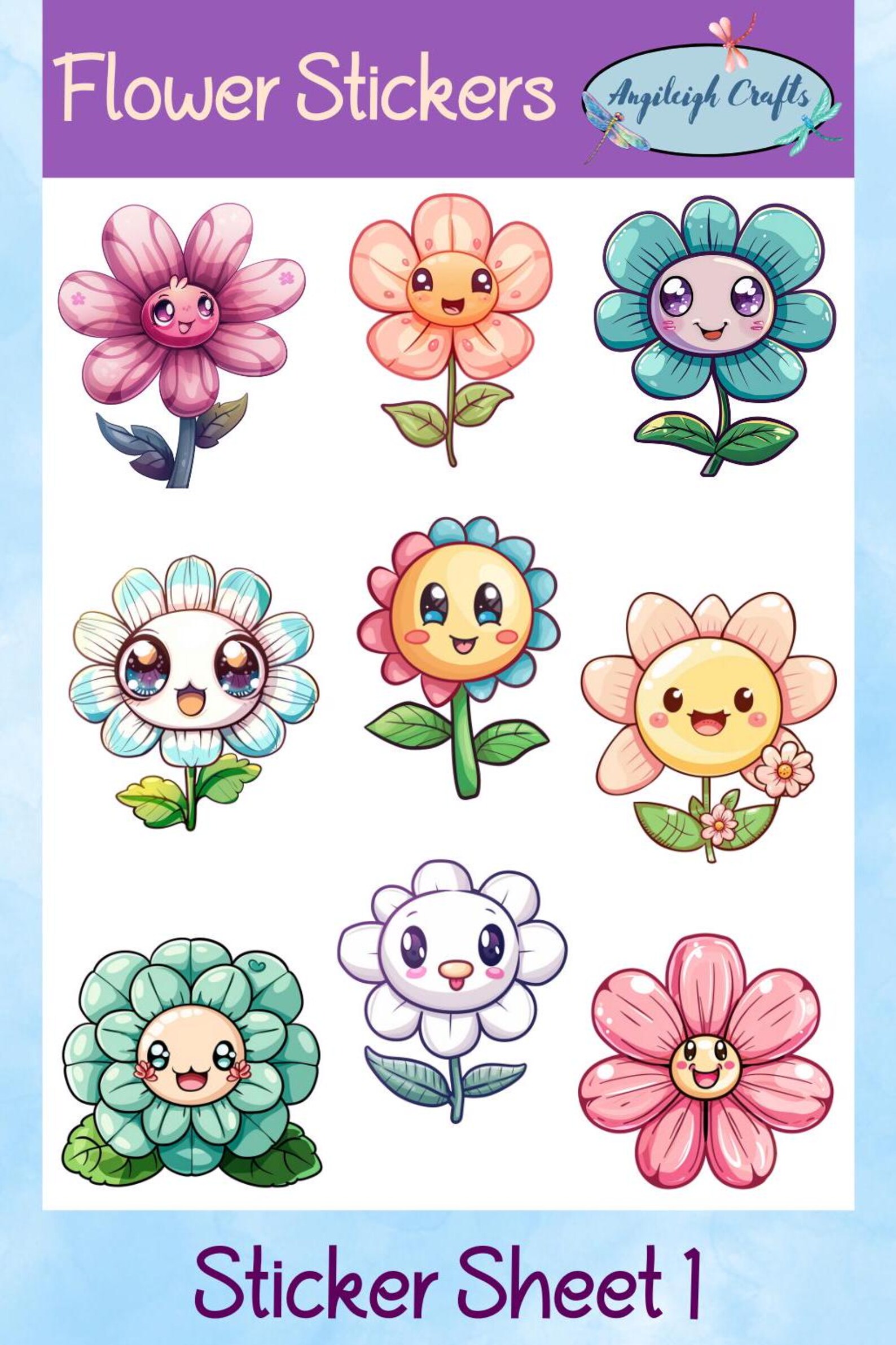 Beautiful Flower Stickers That Can Be Used for Scrapbooking, Crafting ...