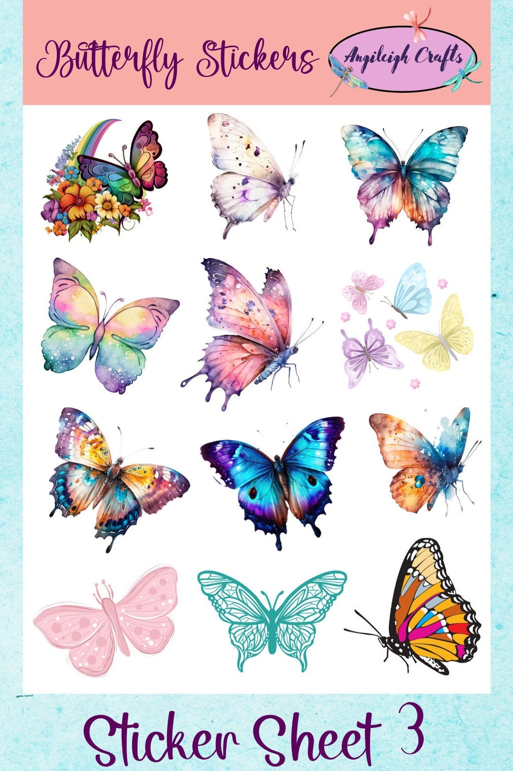 Beautiful Butterfly Stickers That Can Be Used for Scrapbooking ...
