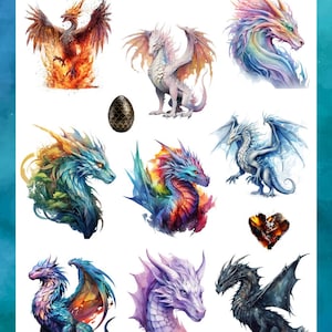Dragon Stickers That Can Be Used for Scrapbooking, Crafting, Junk ...