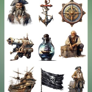Pirate Stickers That Can Be Used for Scrapbooking, Crafting, Junk ...