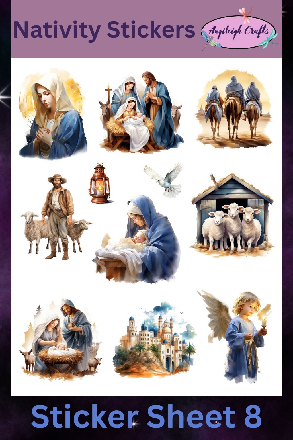 Christmas Nativity Stickers That Can Be Used for Scrapbooking, Crafting ...
