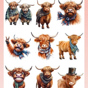 Highland Cow Stickers That Can Be Used for Scrapbooking, Crafting, Junk ...