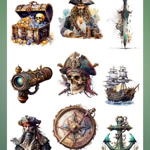 Pirate Stickers That Can Be Used for Scrapbooking, Crafting, Junk ...