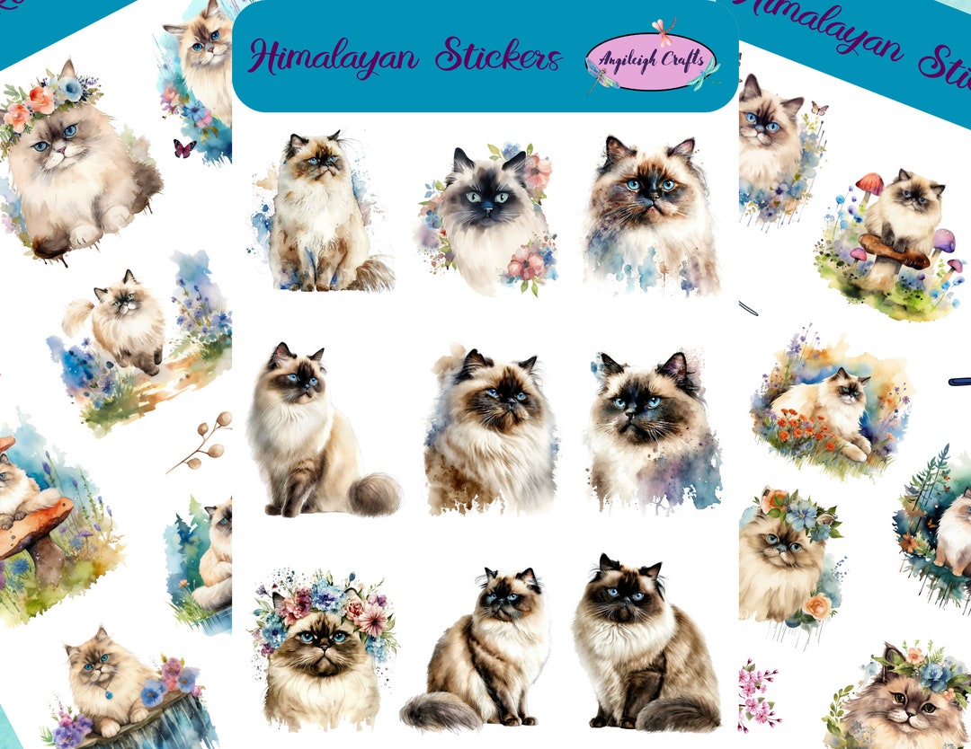 Himalayan Cat Stickers That Can Be Used for Scrapbooking, Crafting ...