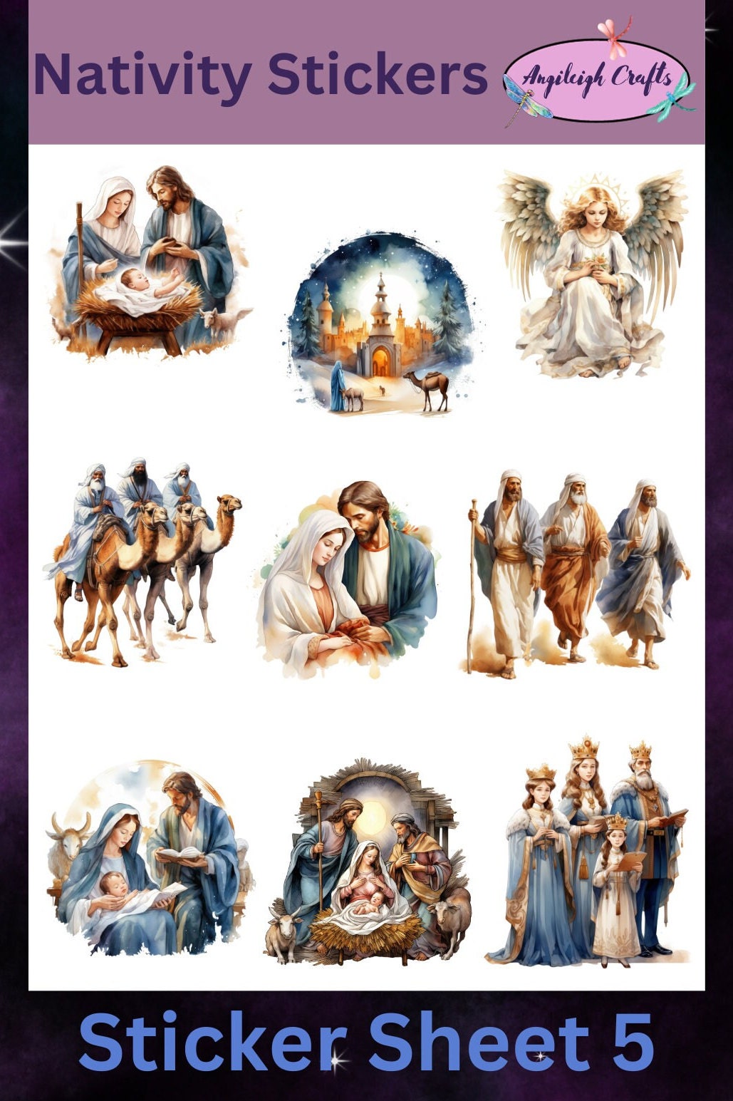 Christmas Nativity Stickers That Can Be Used for Scrapbooking, Crafting ...