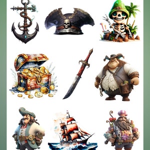 Pirate Stickers That Can Be Used for Scrapbooking, Crafting, Junk ...