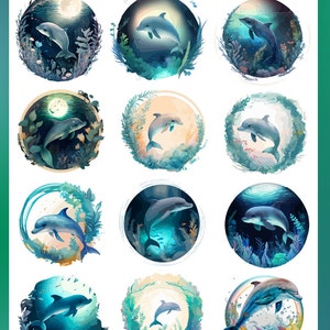 Adorable Dolphin Stickers That Can Be Used for Scrapbooking, Crafting ...
