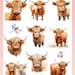 Highland Cow Stickers That Can Be Used for Scrapbooking, Crafting, Junk ...