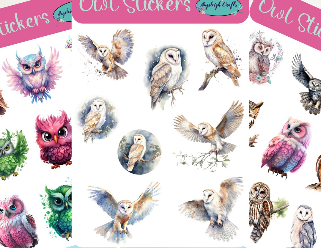 Unique and Colorful Owl Stickers That Can Be Used for Scrapbooking ...