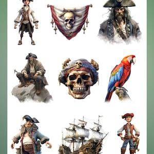 Pirate Stickers That Can Be Used for Scrapbooking, Crafting, Junk ...