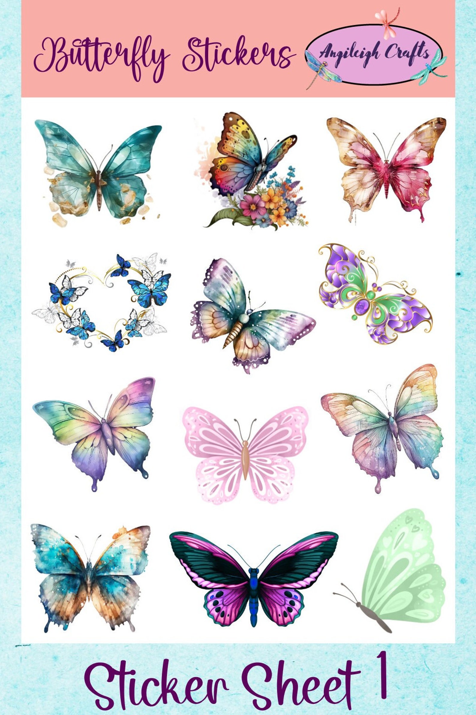 Beautiful Butterfly Stickers That Can Be Used for Scrapbooking ...
