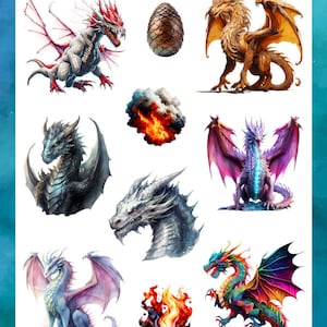 Dragon Stickers That Can Be Used for Scrapbooking, Crafting, Junk ...