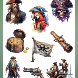 Pirate Stickers That Can Be Used for Scrapbooking, Crafting, Junk ...