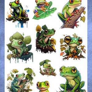 Unique Frog Stickers That Can Be Used for Scrapbooking, Crafting, Junk ...