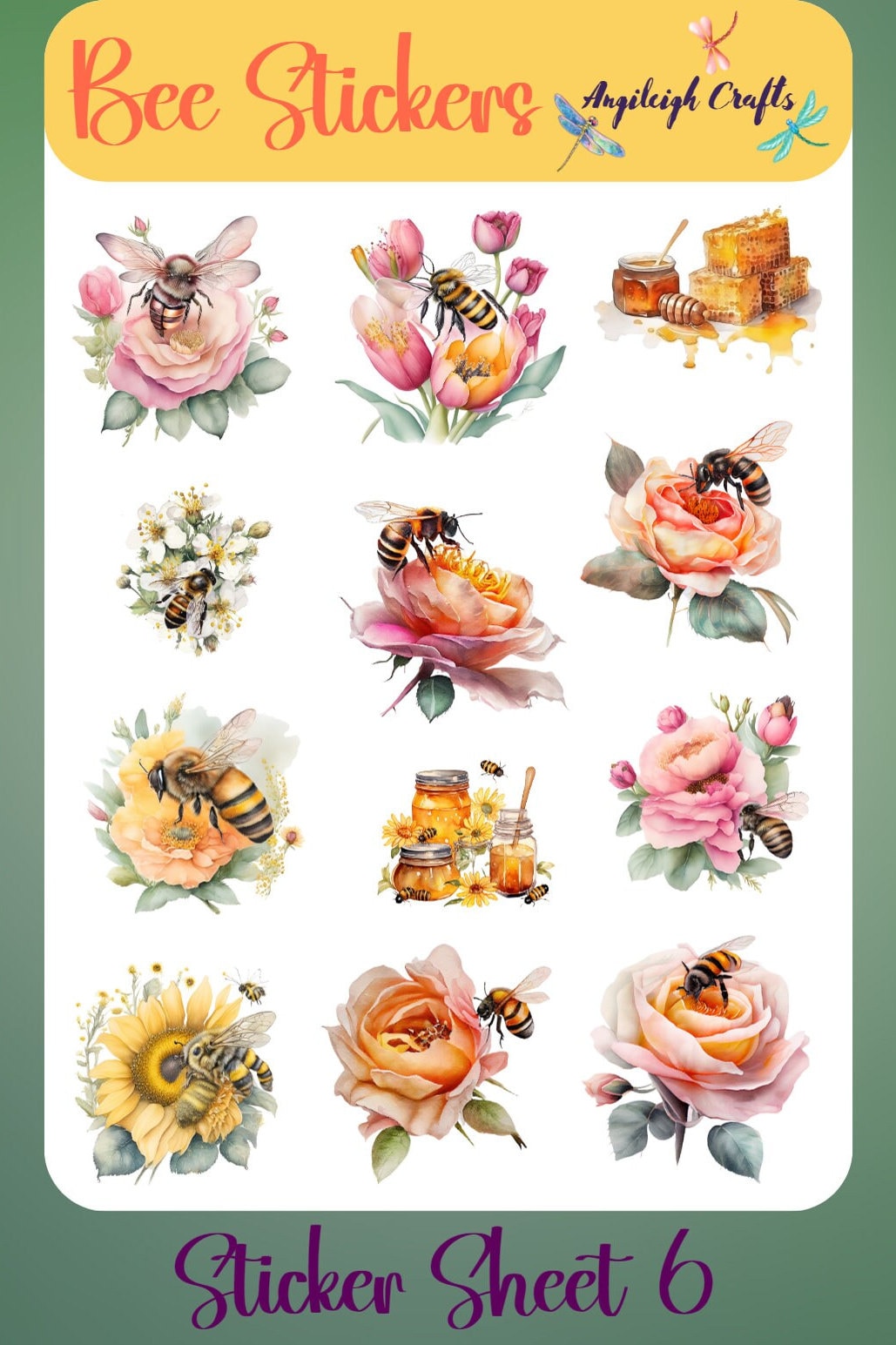 Adorable Bee Stickers That Can Be Used for Scrapbooking - Etsy