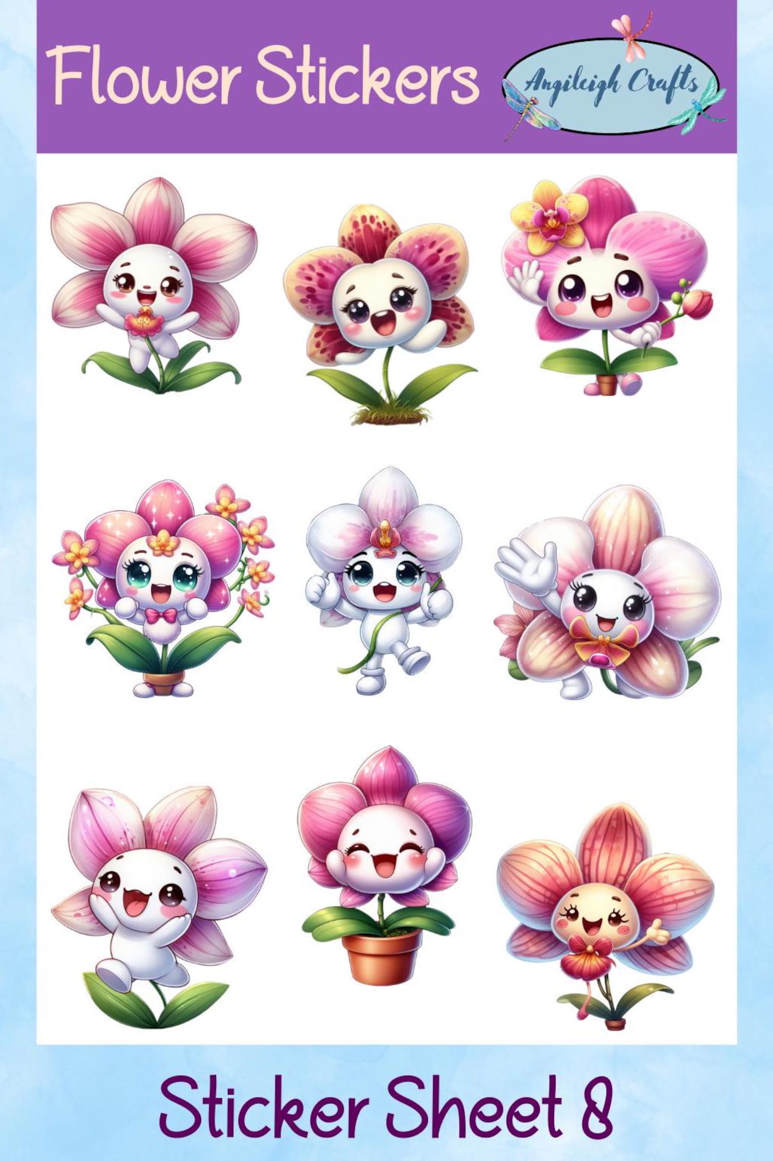 Beautiful Flower Stickers That Can Be Used for Scrapbooking, Crafting ...