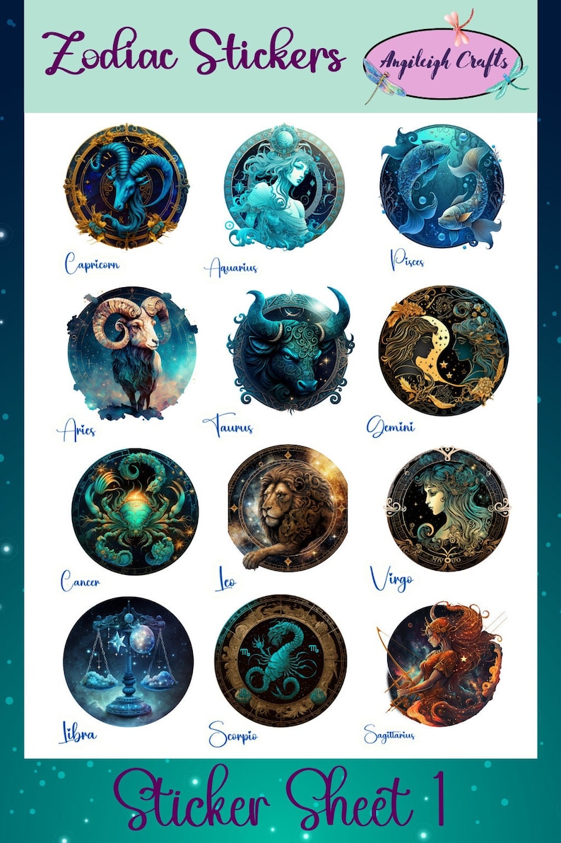 Zodiac, Astrology, & Horoscope Stickers That Can Be Used for ...