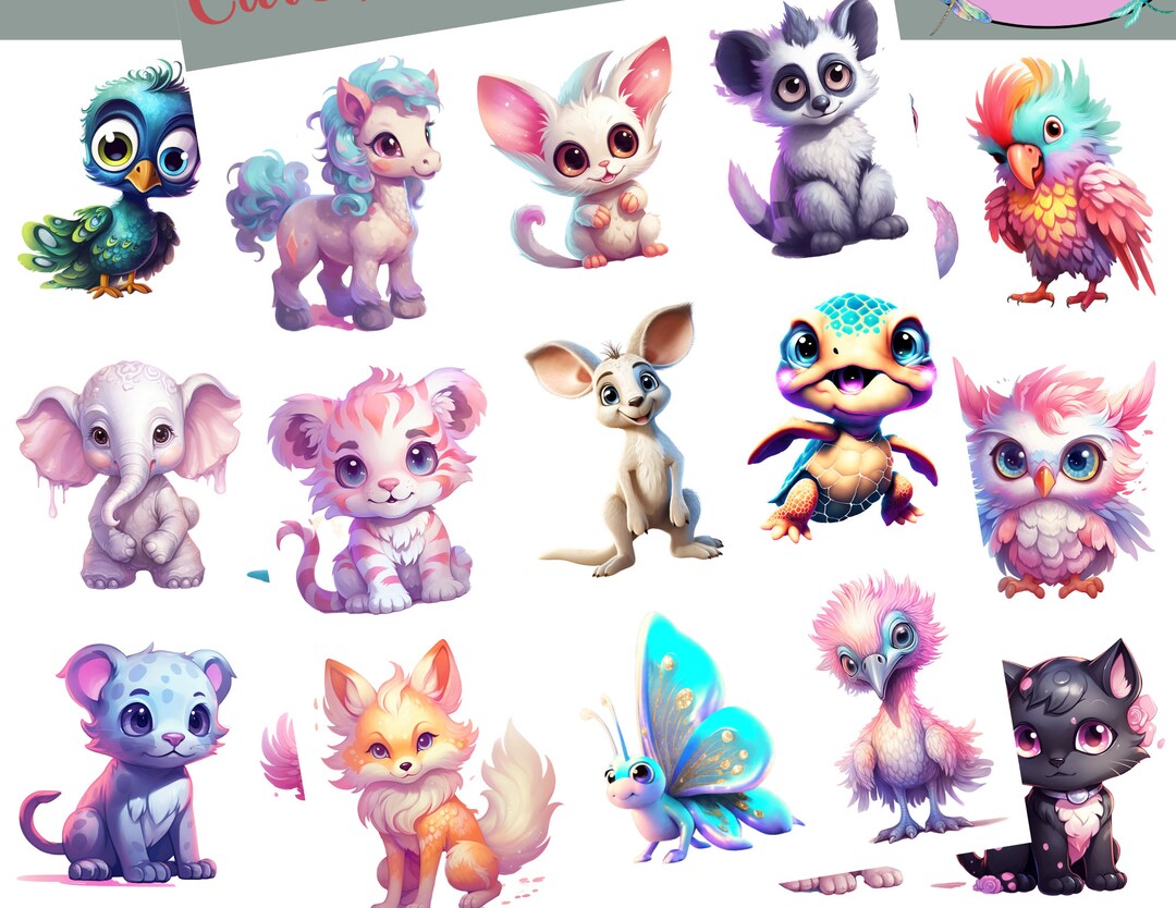 Cute Animal Stickers, Waterproof Vinyl Decals, Scrapbooking, Planners ...