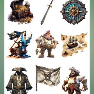 Pirate Stickers That Can Be Used for Scrapbooking, Crafting, Junk ...