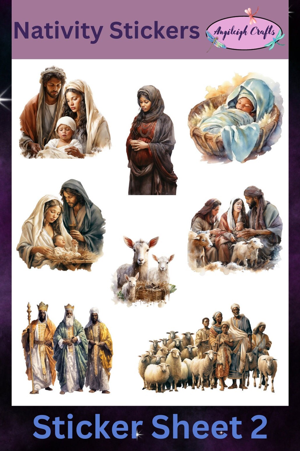 Christmas Nativity Stickers That Can Be Used for Scrapbooking, Crafting ...