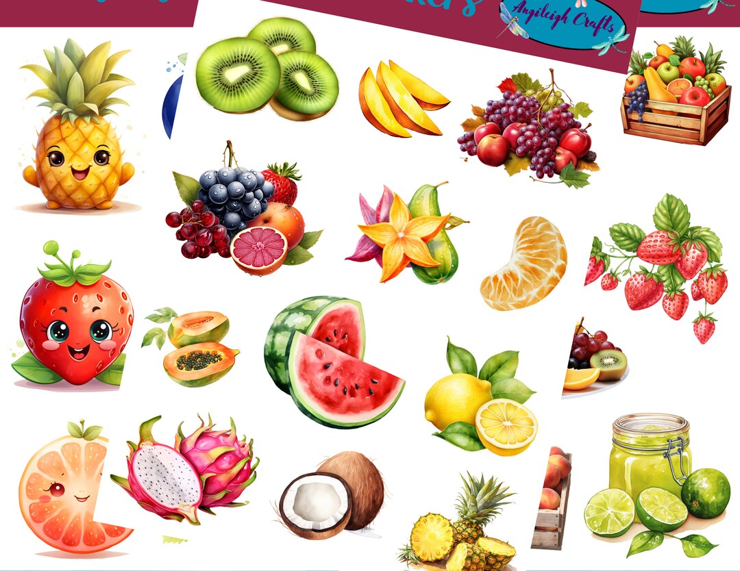 Fun & Adorable Fruit Stickers That Can Be Used for Scrapbooking ...