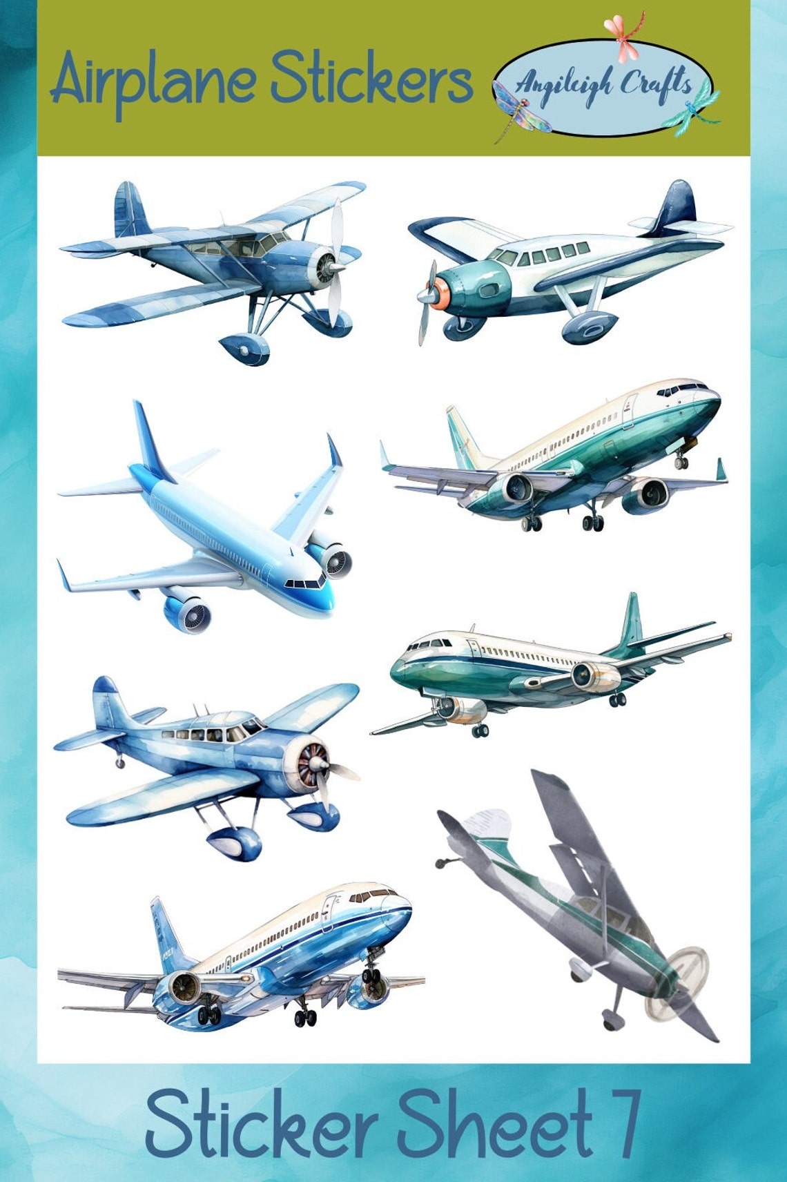 Airplane Stickers That Can Be Used for Scrapbooking, Crafting, Junk ...