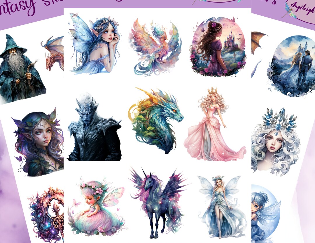 Unique Fantasy Stickers That Can Be Used for Scrapbooking, Crafting ...