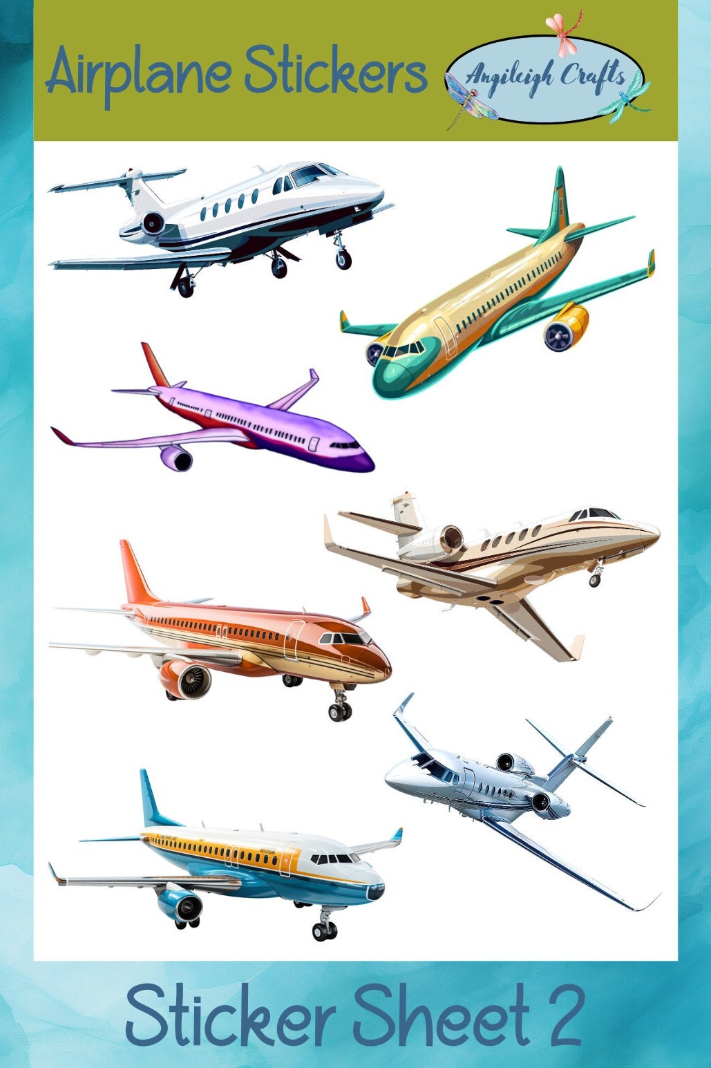 Airplane Stickers That Can Be Used for Scrapbooking, Crafting, Junk ...