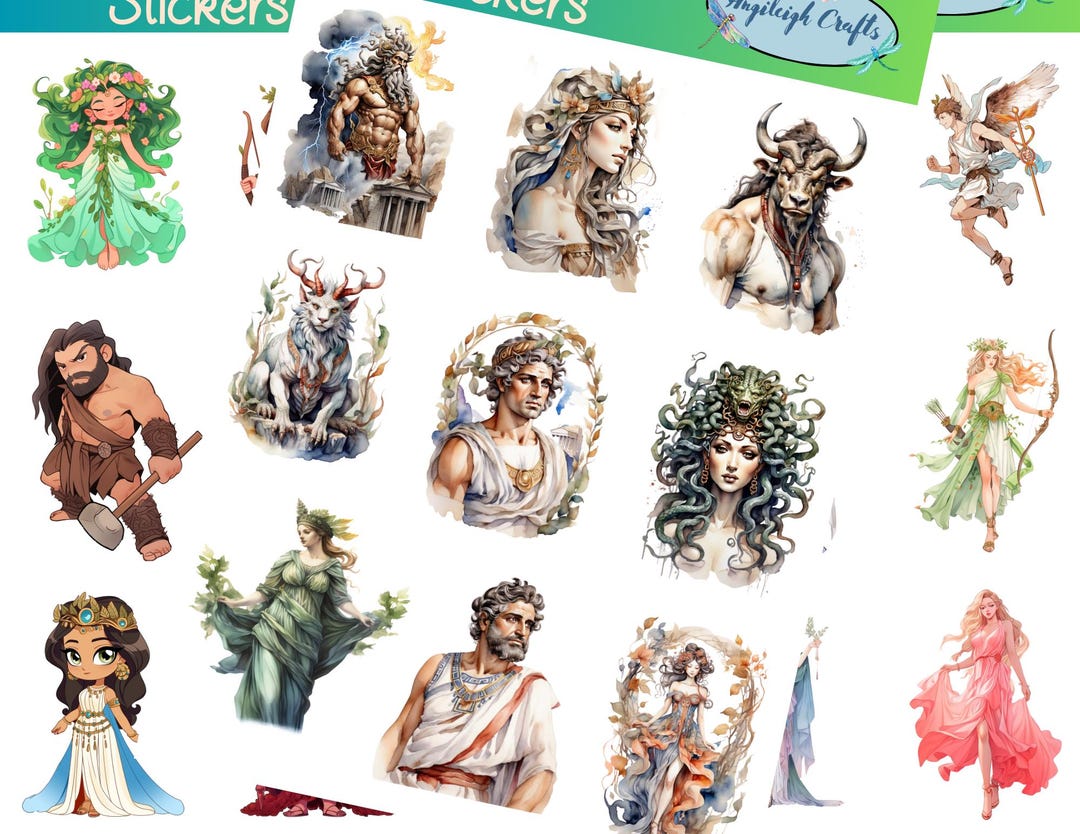 Beautiful Greek Mythology Stickers That Can Be Used for Scrapbooking ...