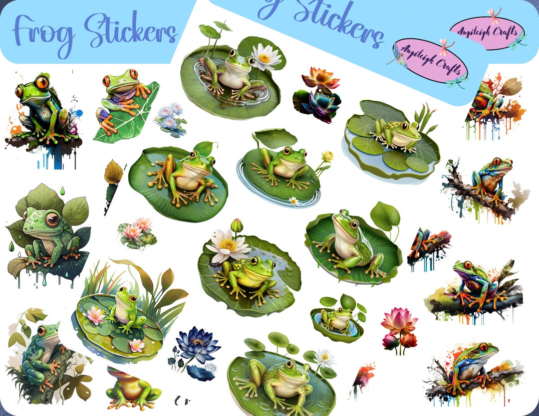 Unique Frog Stickers That Can Be Used for Scrapbooking, Crafting, Junk ...