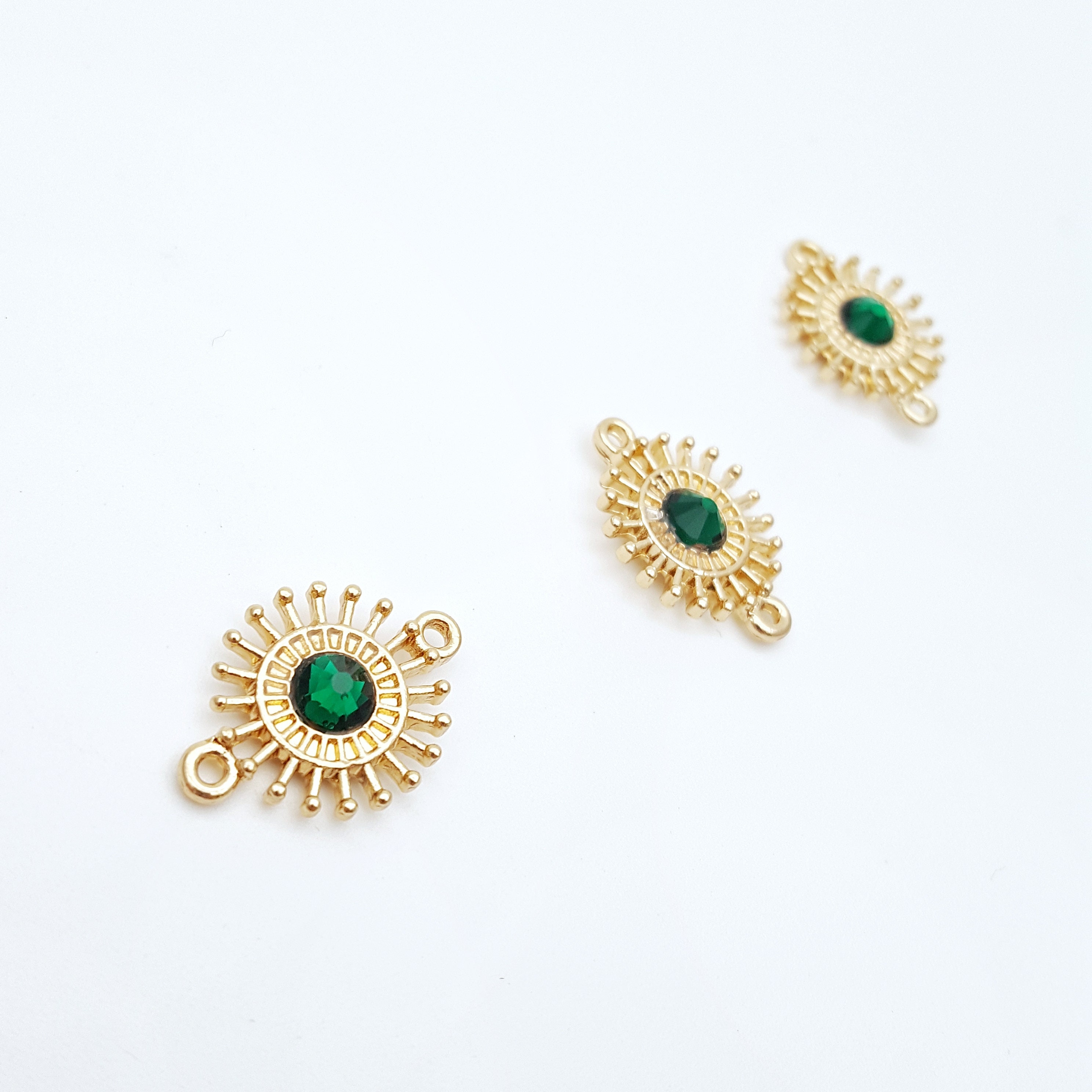 Emerald Eye Connector Gold Connector With Emerald Stud - Etsy