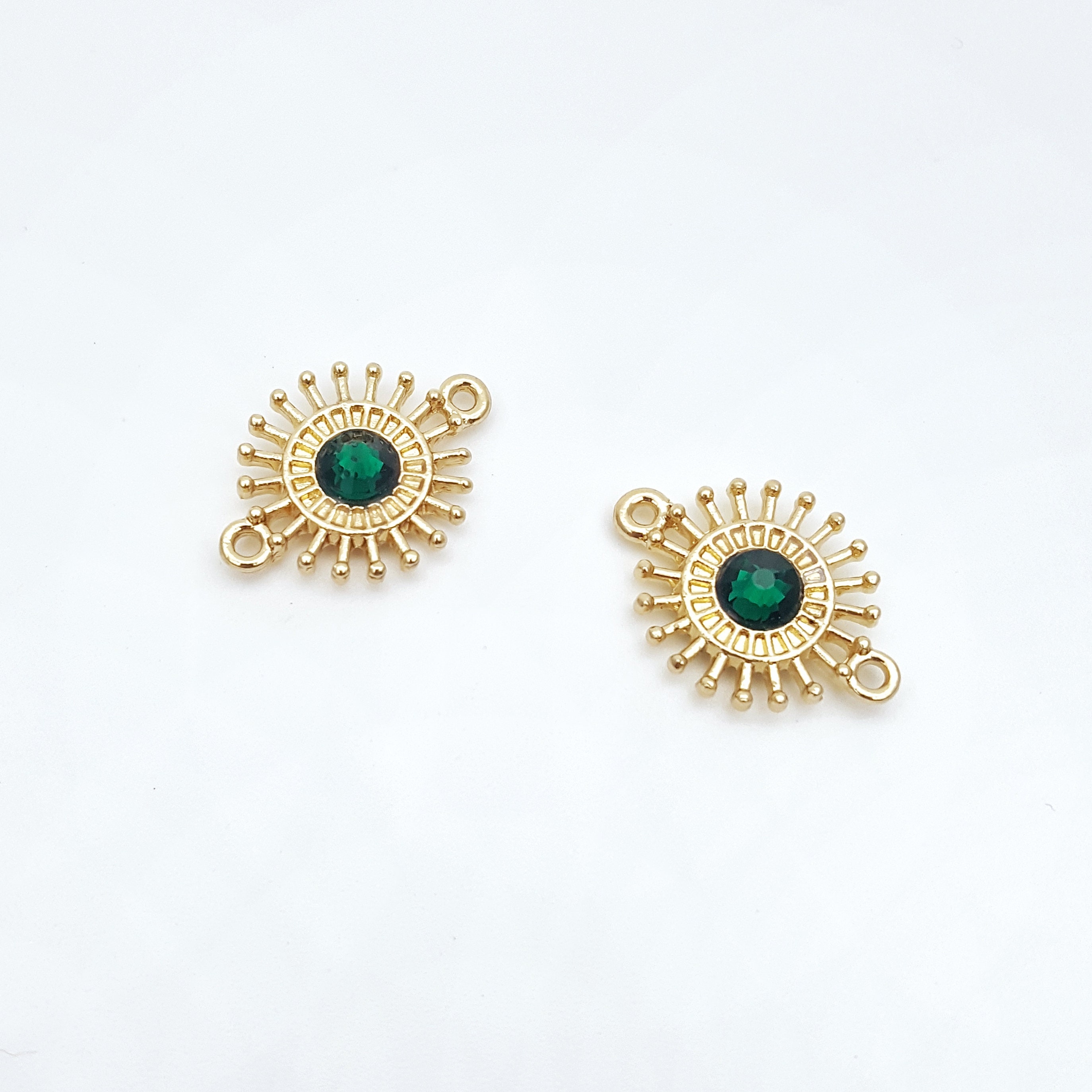 Emerald Eye Connector Gold Connector With Emerald Stud - Etsy