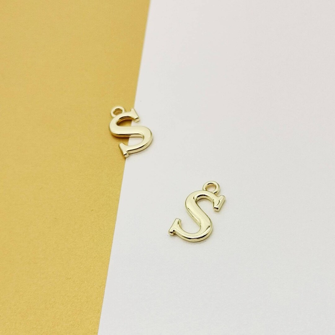 Letter S 2 in 1 Charm, Gold S Alphabet Charm, Letter S Pendants ...