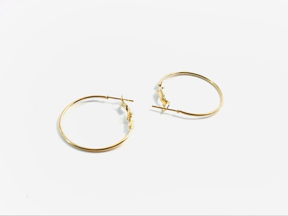 Gold Leverback Hoop Clasp Hoops in Gold Earring Leverbacks | Etsy