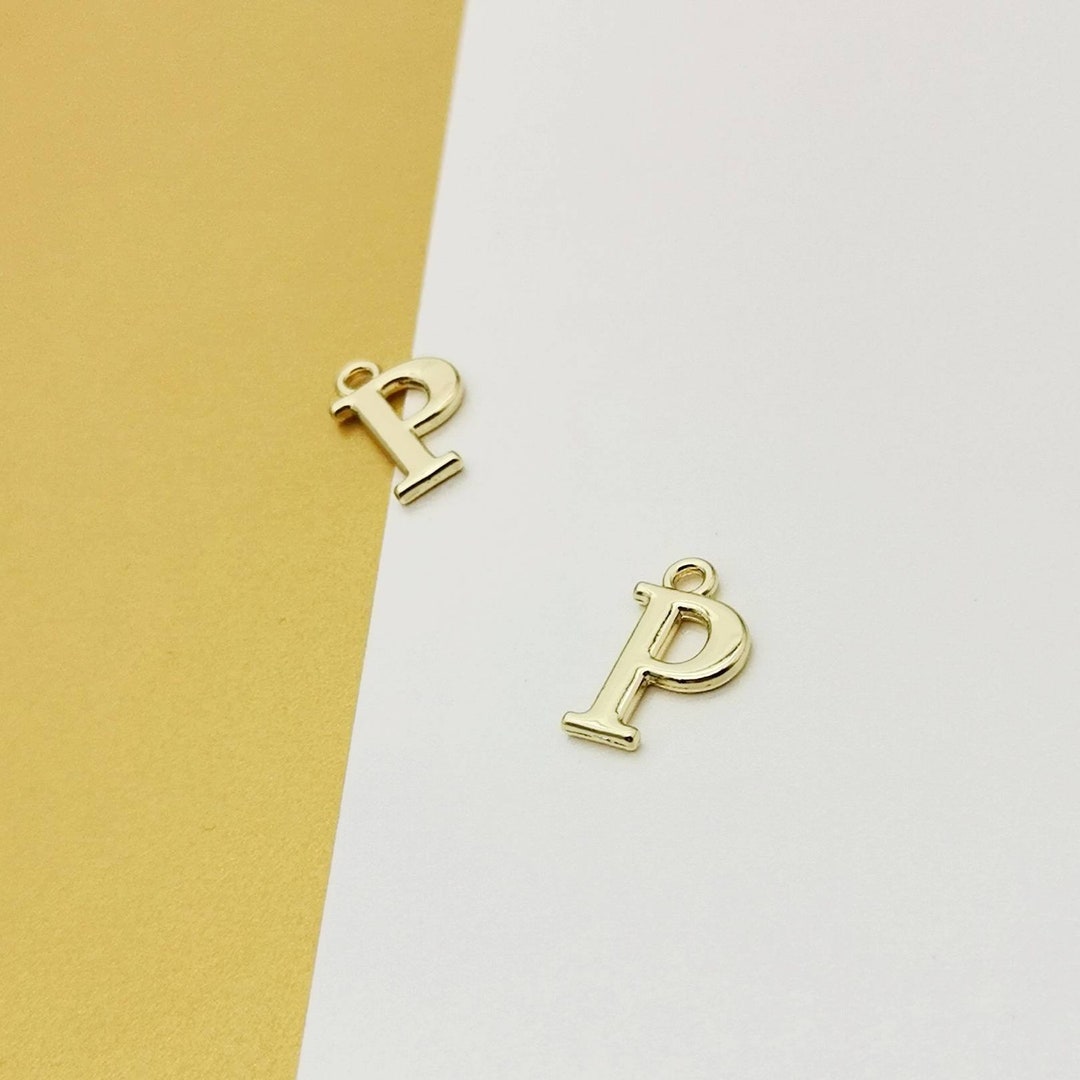 Letter P 2 in 1 Charm, Gold P Alphabet Charm, Letter P Pendants ...