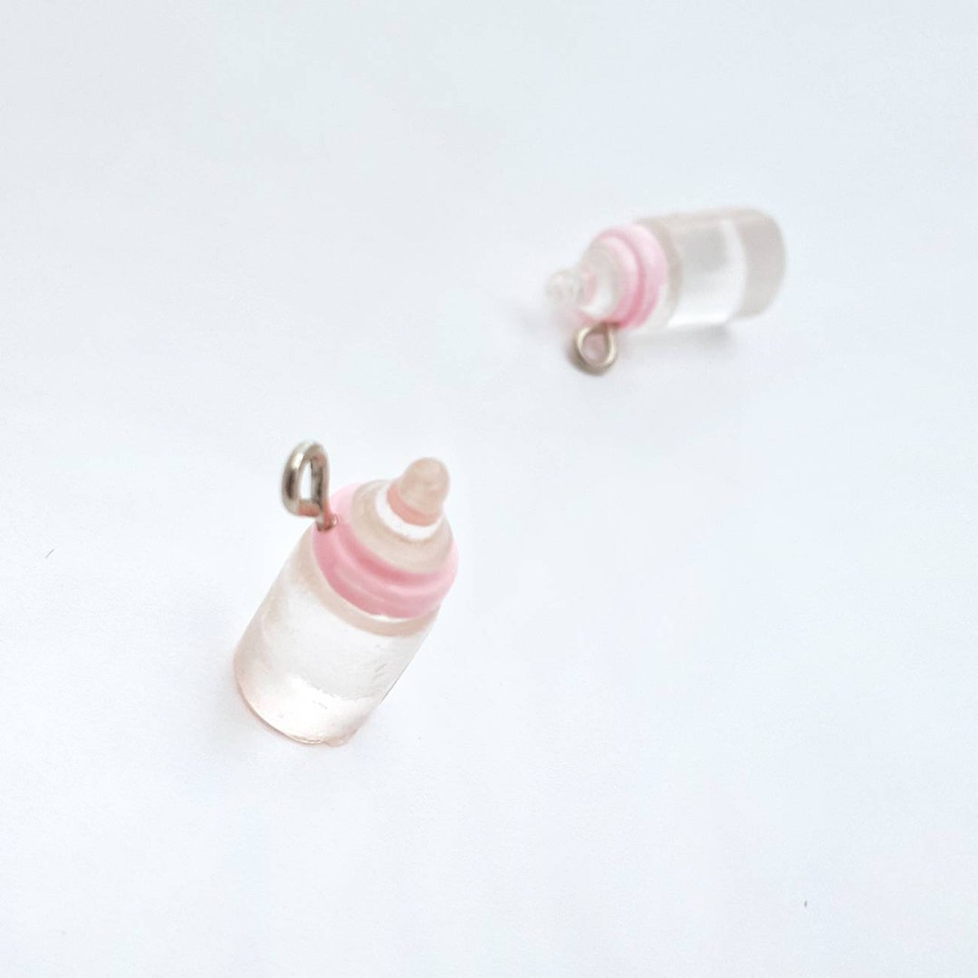 Acrylic Baby Bottle Charms: 3D Pop Art Pendants (2 Pcs) - Etsy