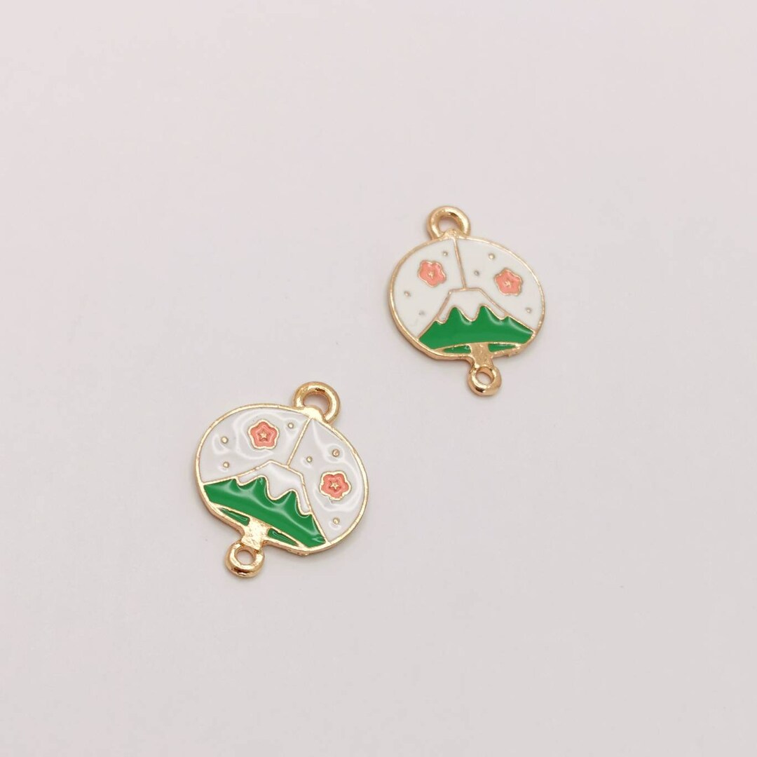 Mount Fuji Connector Charm, Japanese Enamel Pendants, Bracelet Charms ...