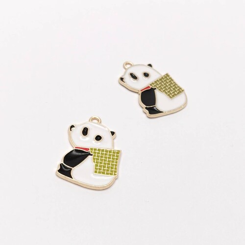 Cute Panda Charms Little Panda Pendants Enamel Pandas - Etsy