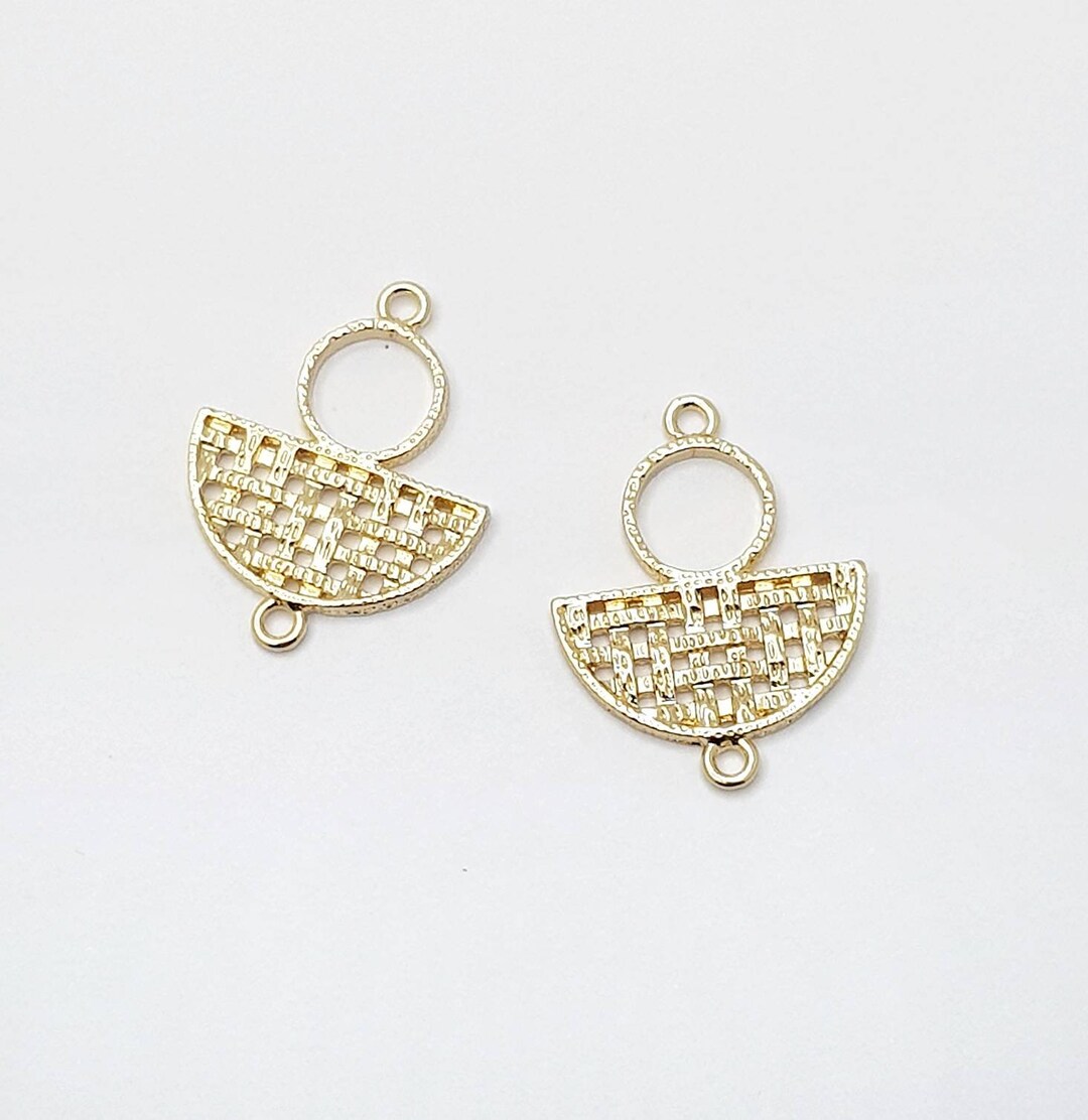 Gold Lattice Connector Charms, Pendants, Jewellery Making Supplies, 4 ...