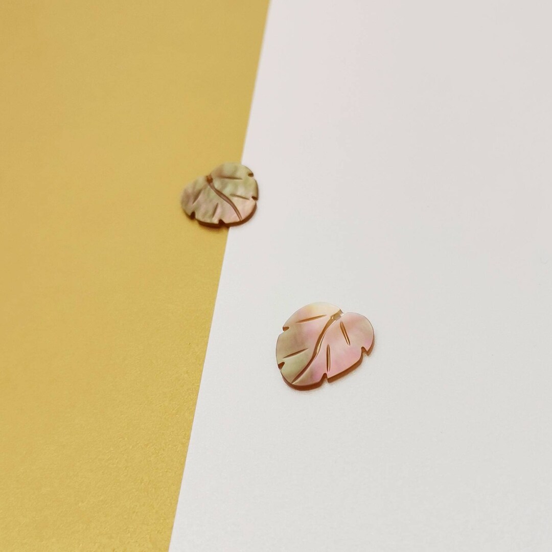 Pteria Pearl Leaf 2 in 1 Charms, Pteria Mother of Pearl, Earrings or ...