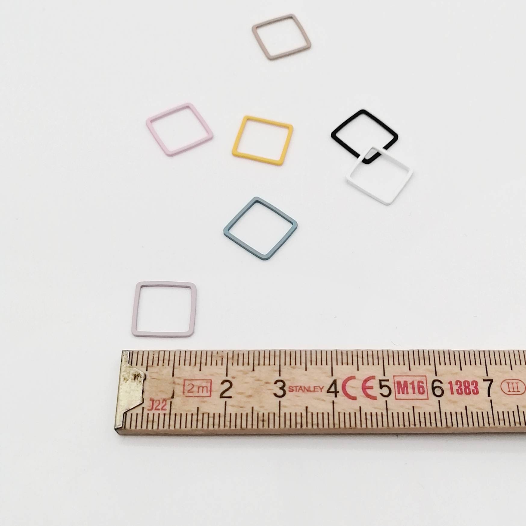 Square Link Charm Off White Color Square Link Pendant for | Etsy