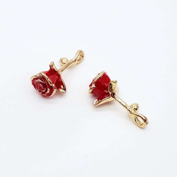 Red Rose Charm - Etsy