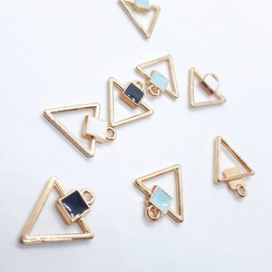 Triangle Charms, Triangular Frame Enamel Earring Pendants, Jewellery ...