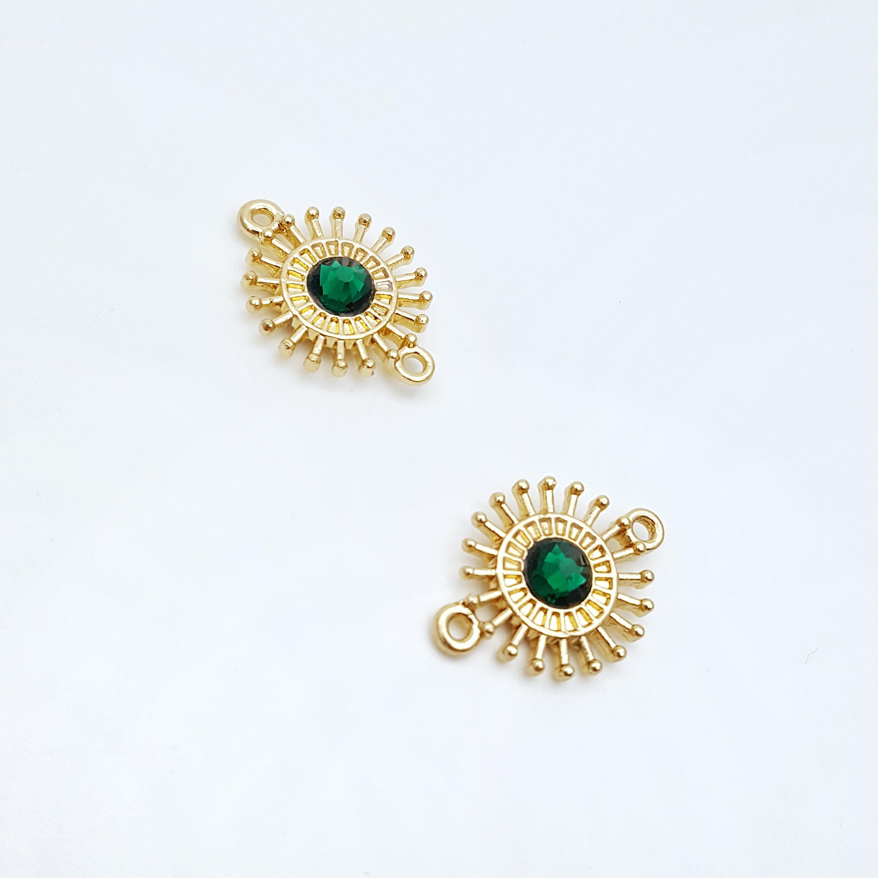 Emerald Eye Connector Gold Connector With Emerald Stud - Etsy