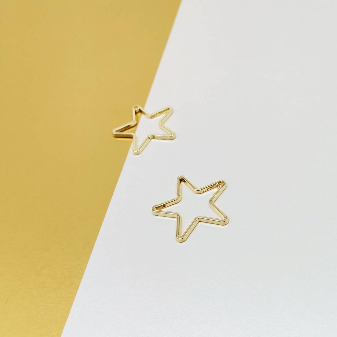 Gold Stern 2 in 1 Charms, Gold Stern Halskette oder Ohrringe Anhänger ...