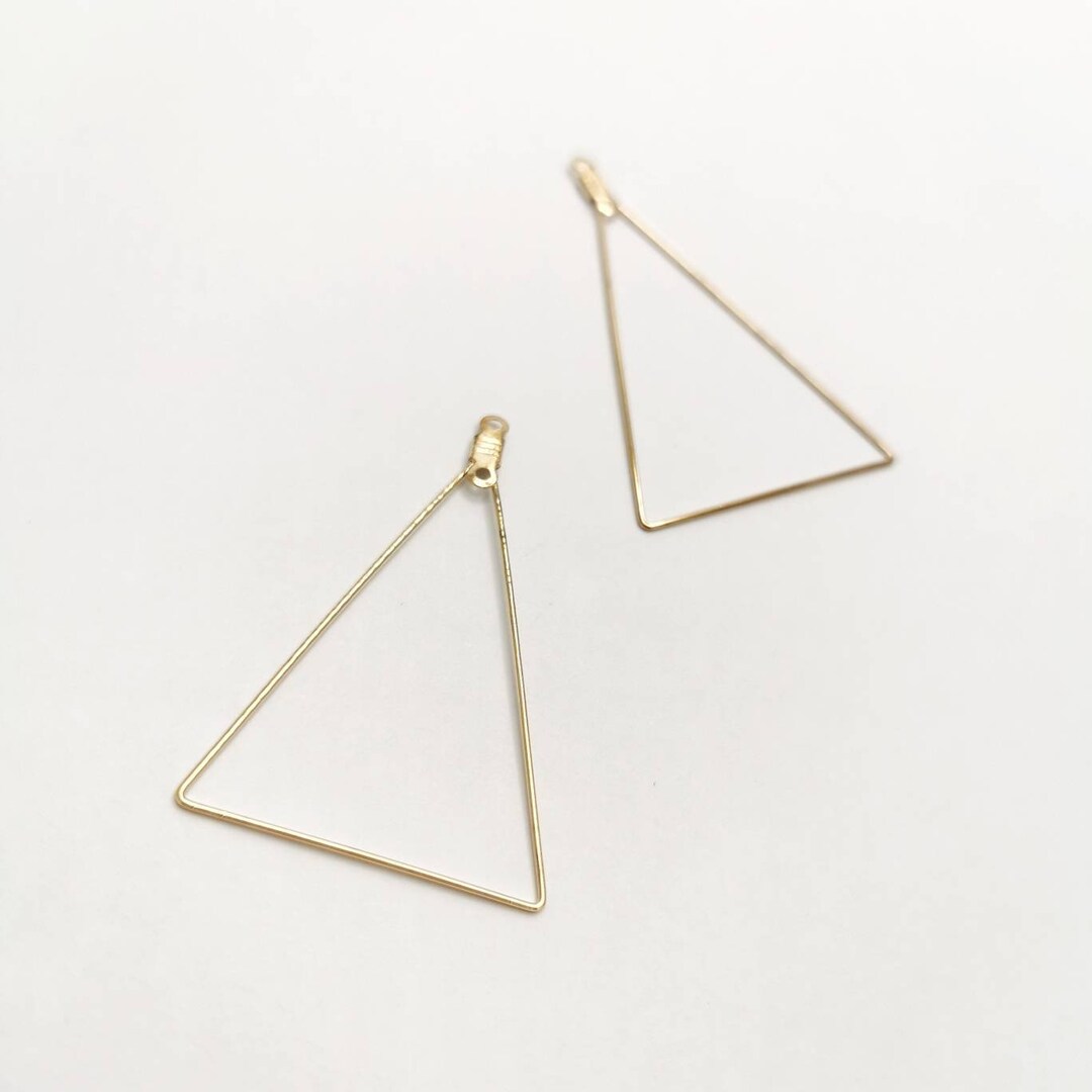 Gold Triangle Charm, Dangling Triangle Pendant for Earrings, or ...