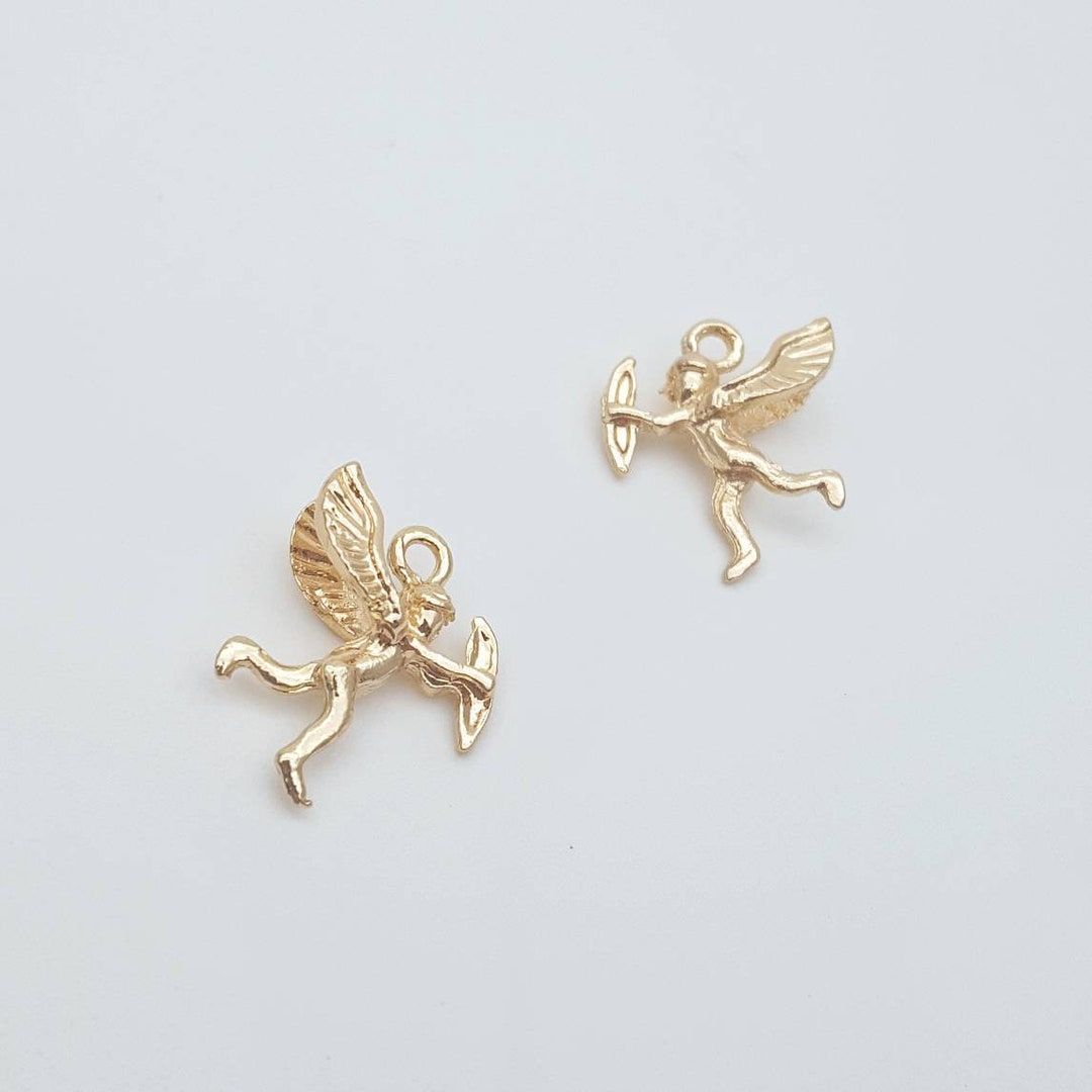 Gold Cupid Charms, Cupid Earrings Pendant, Cupids Arrow Charms, Charms ...